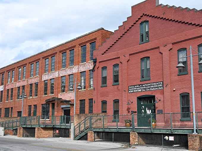 Converted industrial spaces like these Railwalk Apartments blend historic character with modern living at reasonable rates.
