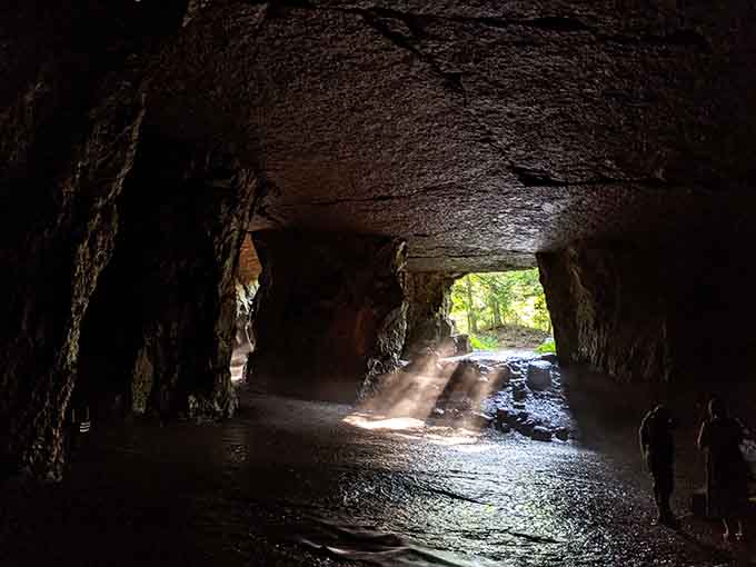 Inside Widow Jane Mine, you'll discover that underground spaces can be hauntingly beautiful when they're not horror movie sets.