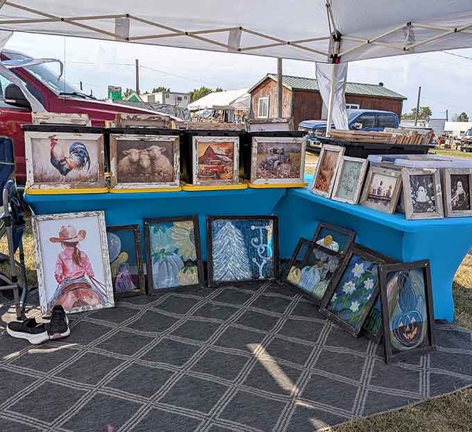 Framed art featuring everything from roosters to cowboys, ready to transform any blank wall into conversation-starting gallery space.