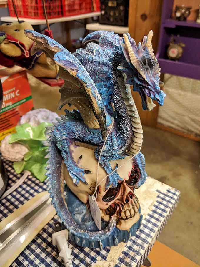This dragon-meets-skull combo is either the coolest thing you've ever seen or your next conversation starter at dinner parties.