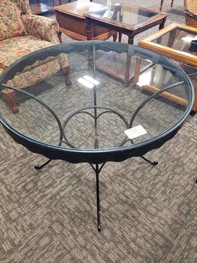 Glass-top tables that scream "I have excellent taste" without screaming at your bank account balance.