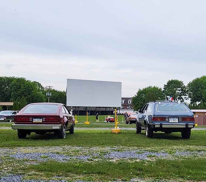 Classic cars and modern vehicles share the lot, proving this timeless experience appeals to every era and everyone.