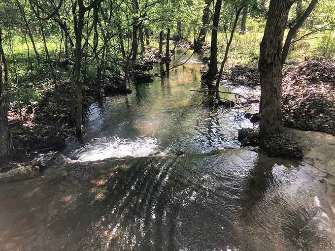 Creek crossings add just enough adventure to remind you this isn't your average suburban stroll.