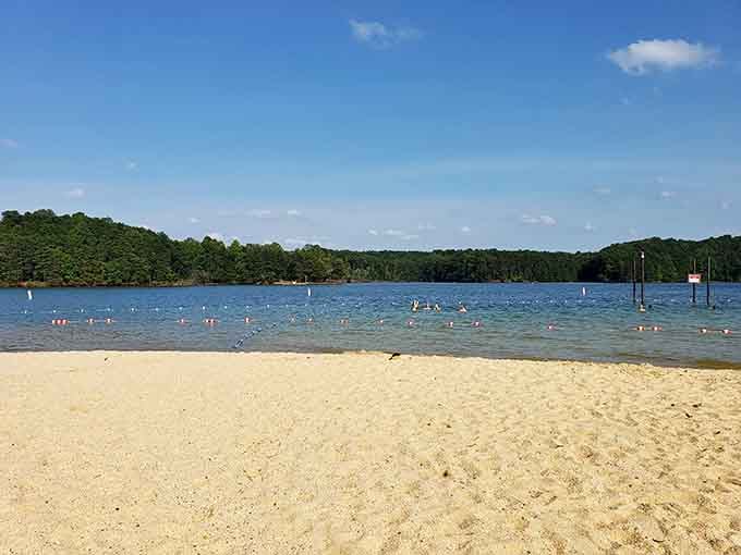 Buoys mark the swimming zone where you can splash without worrying about speedboats or jellyfish.