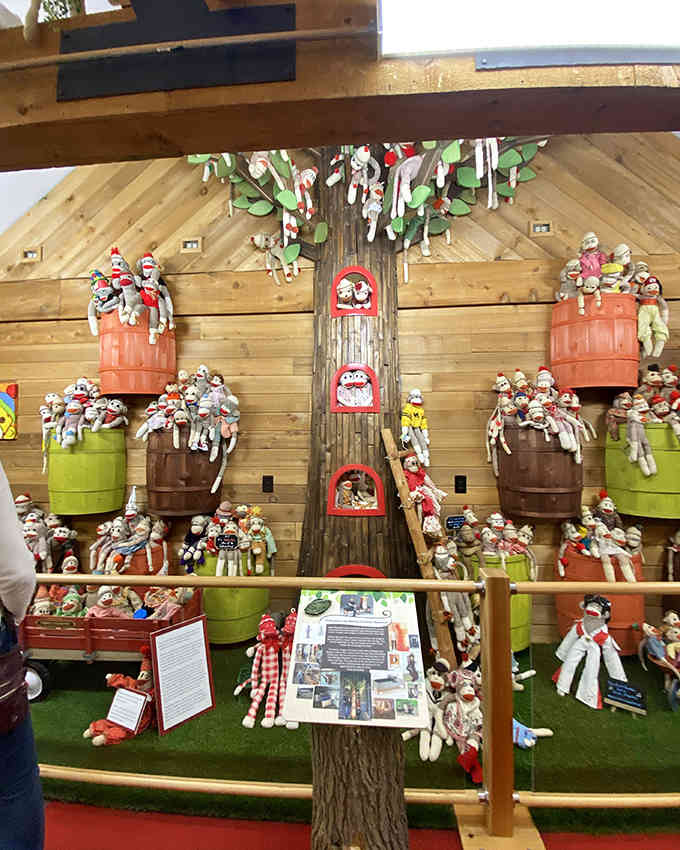 The phrase "barrel of monkeys" suddenly makes perfect sense when you see this spectacular tree of handcrafted friends.