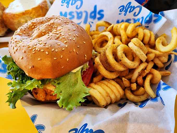 That burger and those curly fries prove Splash Caf&eacute; doesn't play favorites, everything gets the love treatment.