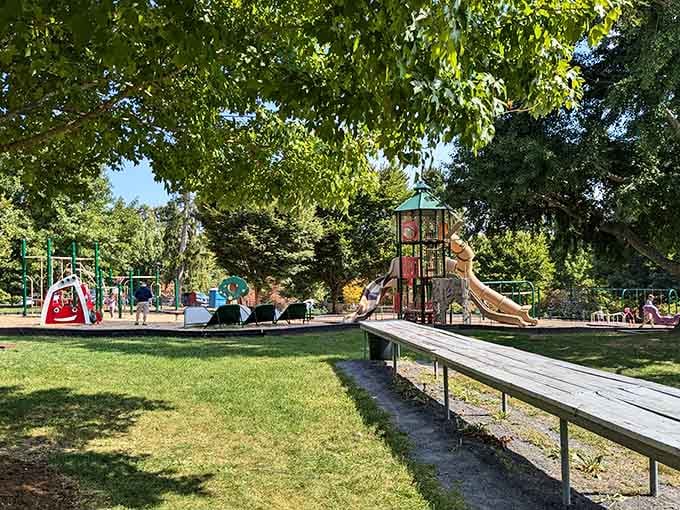 Montgomery Hall Park gives you a place to let the kids burn energy while you plan your next restaurant conquest.