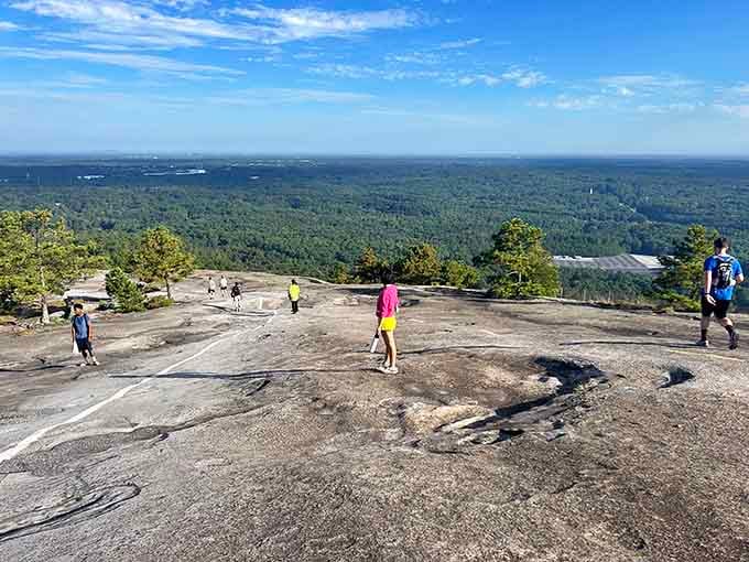 Standing atop Stone Mountain, the world spreads out below like the best reward for minimal effort.