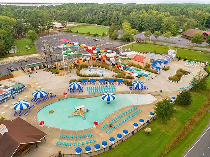 Water slides and pools provide the kind of luxury no actual cowboy ever dreamed of enjoying.