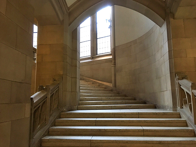 Stone staircases that make you feel like you're ascending to some secret chamber of knowledge.