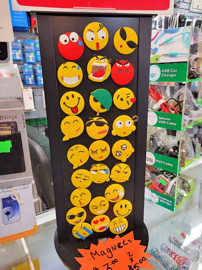 Emoji magnets expressing every mood, perfect for when your refrigerator needs to communicate your feelings.