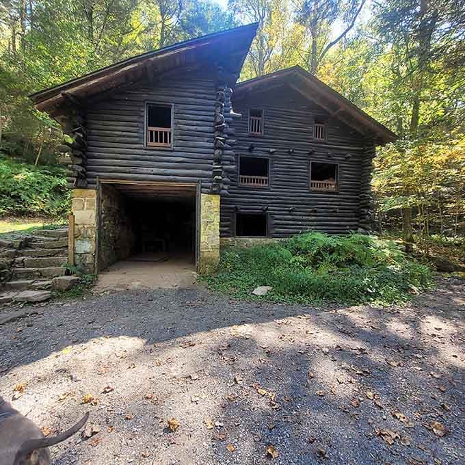 Bordner's Cabin stands as a rustic reminder of simpler times when log construction was the only option.