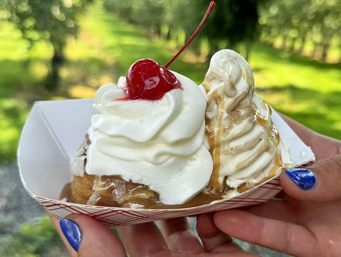 That's a sundae situation that requires both hands and possibly a strategic eating plan to execute.
