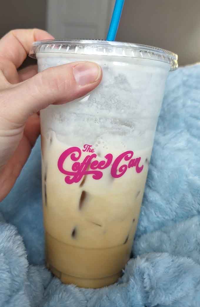 When you see this creamy iced beverage, you'll understand why people willingly wait in line at a tiny silver trailer.