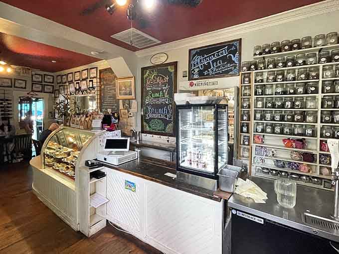 The ordering counter doubles as a bakery showcase, which is either wonderfully convenient or dangerously tempting depending on your willpower.