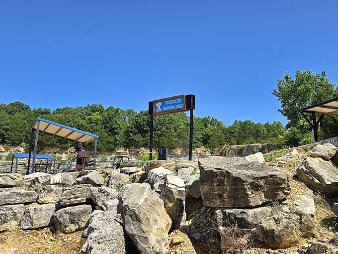 Even the designated smoking area gets a view, proving every detail here was thoughtfully planned out.