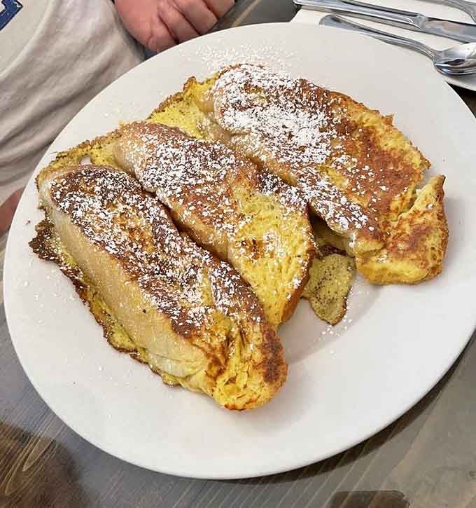 French toast dusted with powdered sugar like fresh snow, because winter should always taste this good.