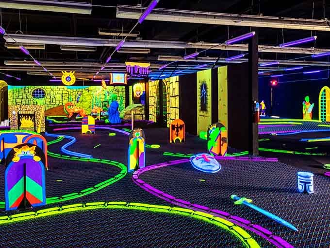Blacklight mini-golf transforms putting into a neon adventure that's part sport, part psychedelic art installation from another dimension.