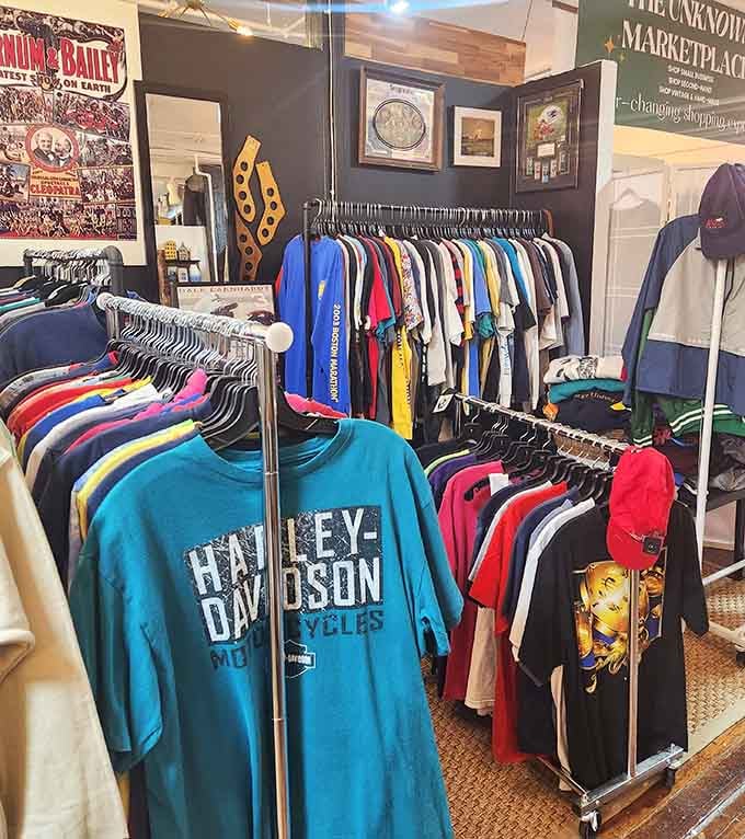 Vintage tees and graphic sweatshirts organized so well you'll actually want to browse every single rack.