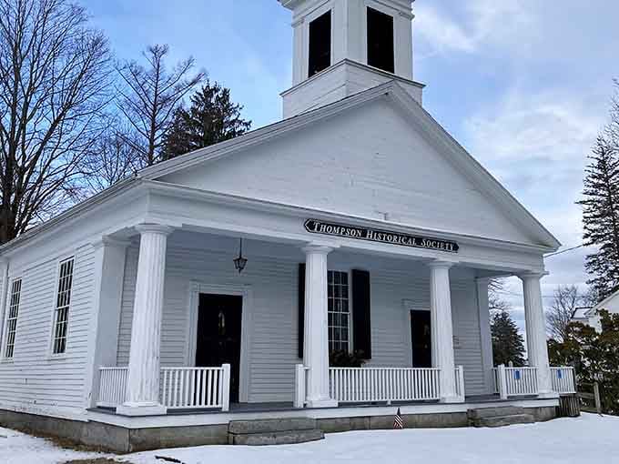 The Thompson Historical Society building stands proud, preserving stories that predate your smartphone by a few centuries.