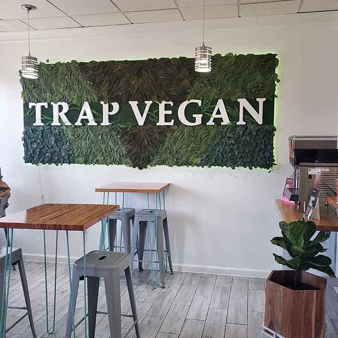 Modern seating with natural light streaming in creates the perfect spot for your plant-based food awakening moment.