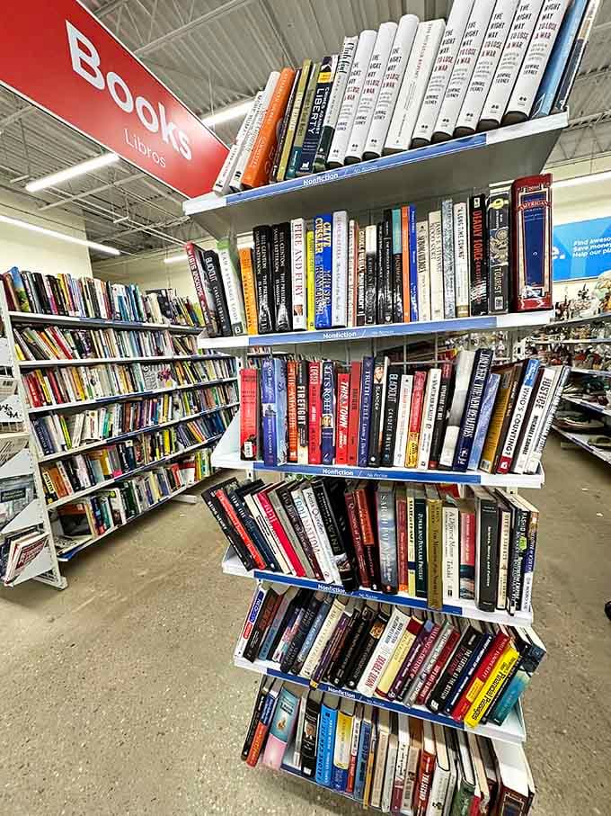 Shelves packed with literary adventures waiting to transport you somewhere new for just a few bucks.