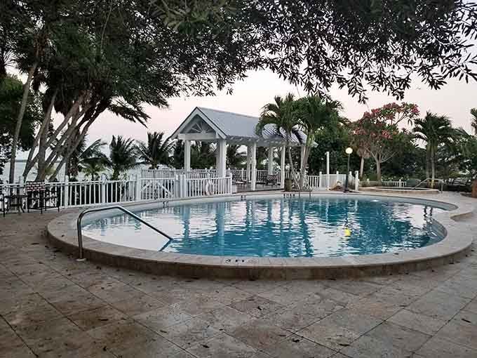 The pool overlooks the water because apparently one body of water to enjoy just wasn't quite enough for this place.