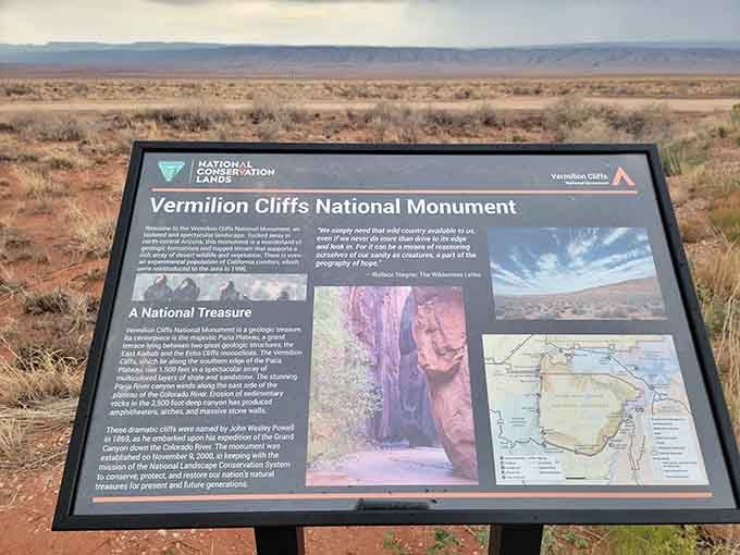 This info sign does its best, but honestly, no words can prepare you for what's waiting ahead.