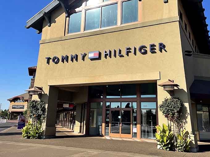 Tommy Hilfiger's classic American style awaits inside, where preppy meets practical and your wallet stays surprisingly happy about it.