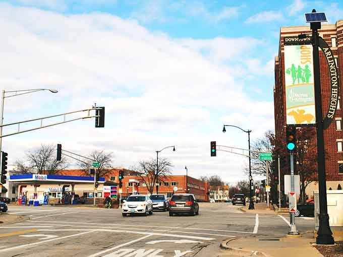 That cheerful downtown tower welcomes visitors to tree-lined streets where local businesses thrive and community matters most.
