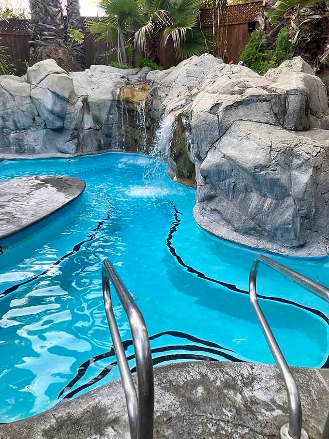 Waterfalls cascading into crystal-blue pools surrounded by palms&mdash;basically California showing off again, as usual.