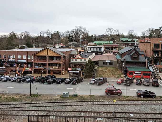 Railroad tracks run through town reminding visitors that some places still value their heritage and authentic character over cookie-cutter development.