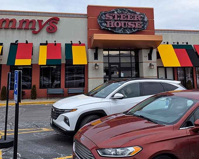 Those cheerful yellow and red awnings brighten any day, beckoning hungry diners toward generous portions and reliable quality that keeps them coming back.
