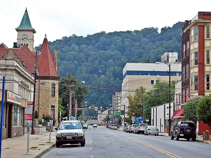 Johnstown's streets wind through hills and valleys, creating a town layout that follows the land rather than fighting against it.