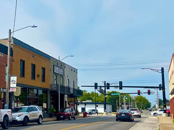 Main Street stretches toward distant hills, proving small-town charm and big-sky beauty can absolutely coexist in harmony.