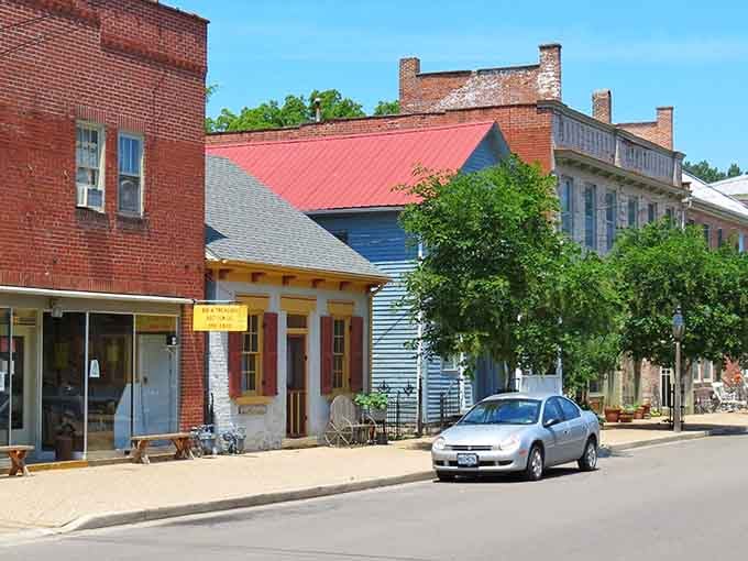 Red-roofed buildings and vintage architecture blend together like a perfectly aged Main Street should always look and feel.
