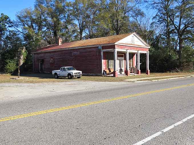 That weathered building stands as testament to simpler times when communities gathered at corner stores for everything.