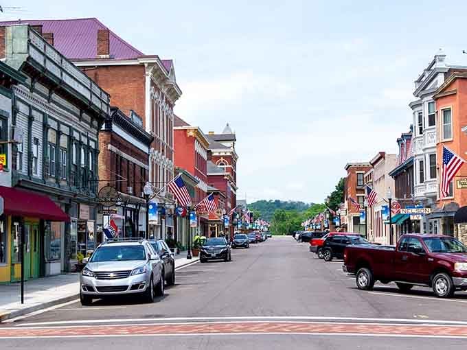 Flags flying and colorful buildings stretching toward distant hills make every view worth a thousand photographs here.