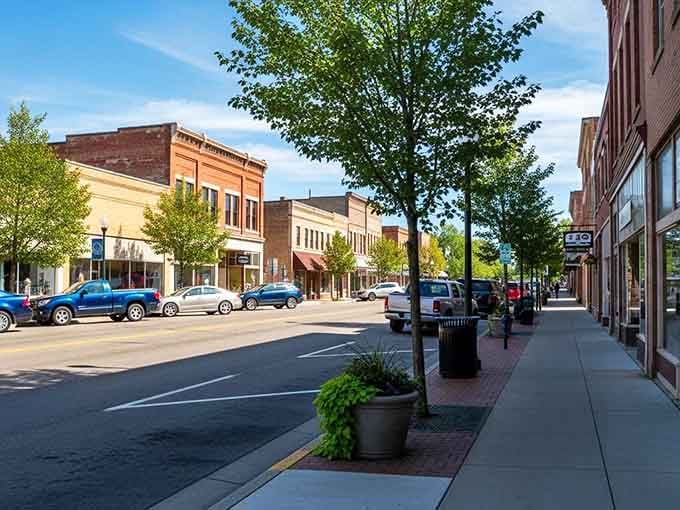 Tree-lined streets and historic storefronts create Big Lake&rsquo;s picture-perfect main street that feels frozen in time.