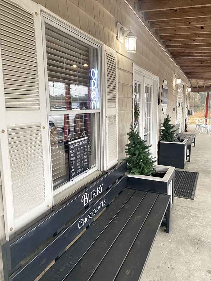 Those evergreens flanking the entrance stand guard over handmade treats worth making a special trip.