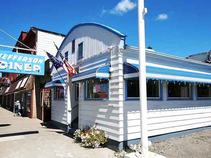 That retro diner gleam catches the sunlight perfectly&mdash;breakfast served all day because some rules deserve breaking, friend.