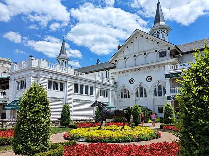 Those manicured flower beds and bronze horse statue announce you've arrived somewhere that takes tradition seriously and beautifully.