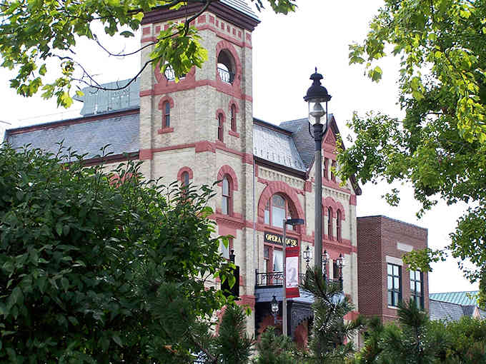 The Woodstock Opera House stands proudly in the town square, offering culture and entertainment in a stunning historic building worth visiting today.