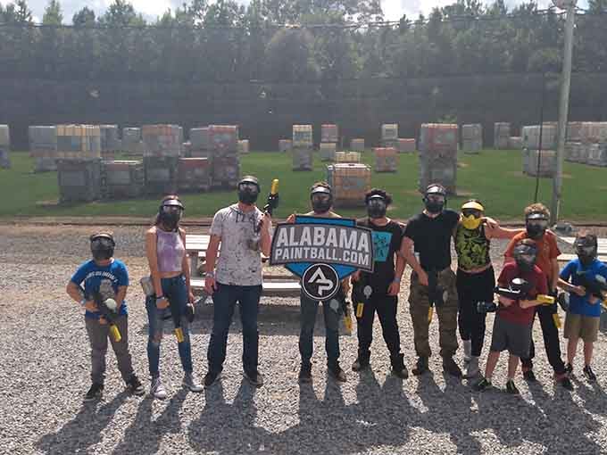 The welcoming committee at Central Alabama Paintball Park, where friendships are forged through colorful combat and shared laughter.