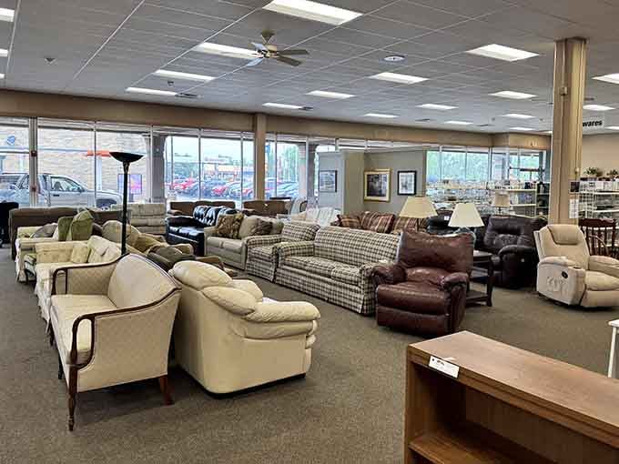 This furniture showroom rivals any retail store, except your wallet actually survives the experience intact and happy.