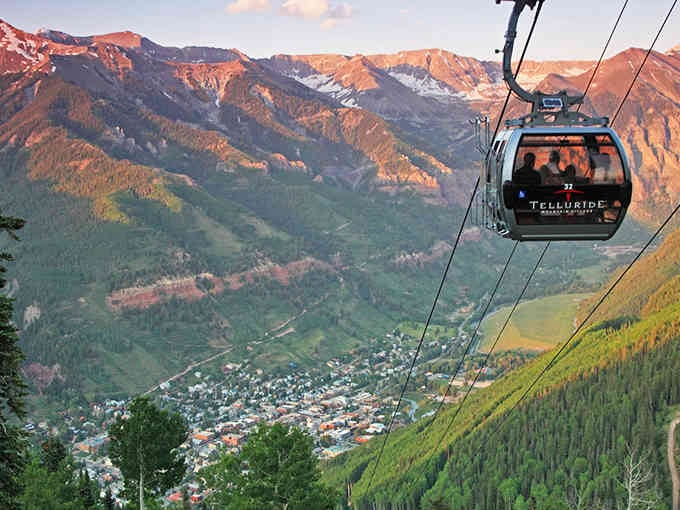 Free transportation with views that would cost thousands anywhere else? Telluride basically invented the ultimate happy hour commute.