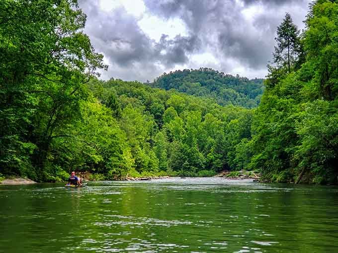 Mother Nature showing off with emerald water and forest so lush it makes your lawn look embarrassed.