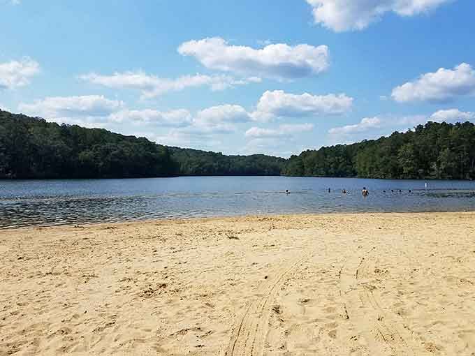 That sandy beach and clear water combo hits different when you're not fighting crowds for a spot.