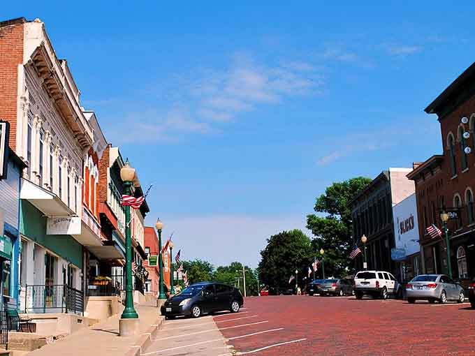 Those colorful storefronts aren't trying too hard – they just know how to make a first impression that sticks.