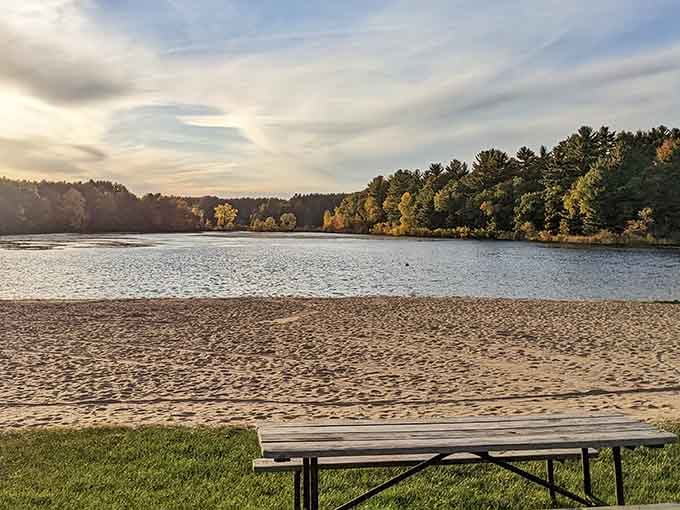 When the lake mirrors the sky this perfectly, you've officially entered the relaxation zone.